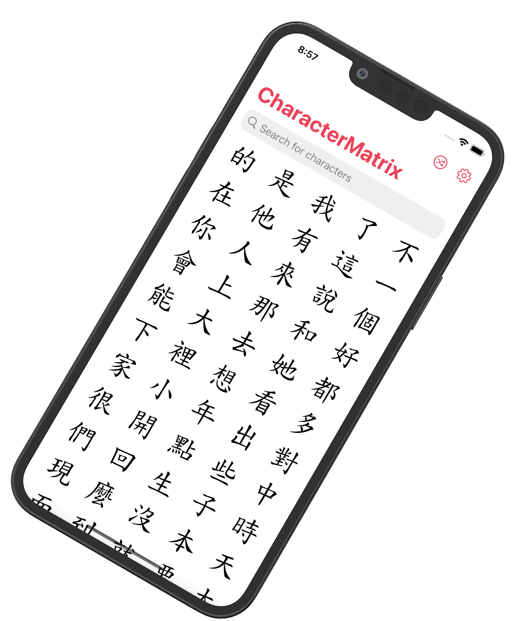 CharacterMatrix 1000 Most Common Characters